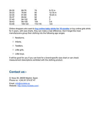 How to measure newborn baby clothes? | PDF