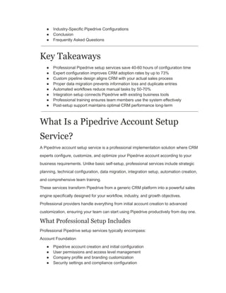 Comprehensive Guide to Professional Pipedrive CRM Setup Services 2026 | PDF