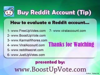 Buy reddit accounts tips | PPTX