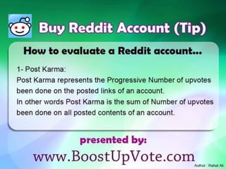 Buy reddit accounts tips | PPTX