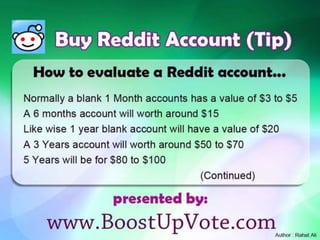 Buy reddit accounts tips | PPTX