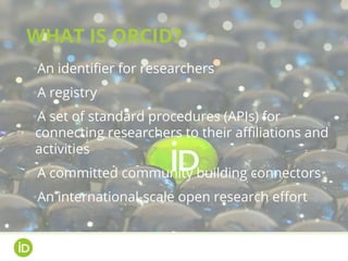 ORCID: Why Identifiers Matter & Benefits for Individuals | PDF