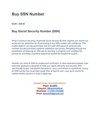 Buy Social Security Number (SSN) From Egsmm.pdf