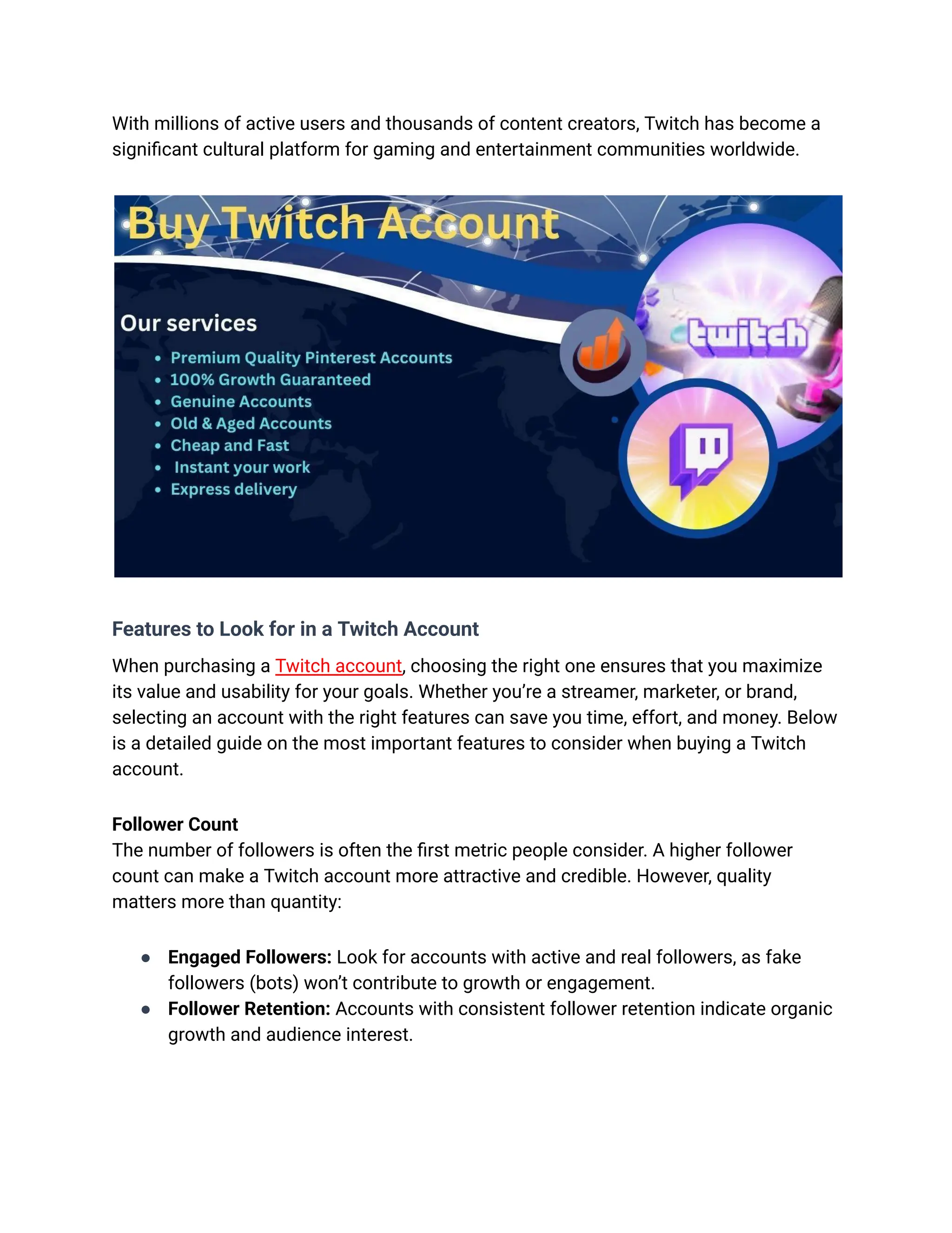 Buy Twitch Account - 100% Verified Accounts | PDF
