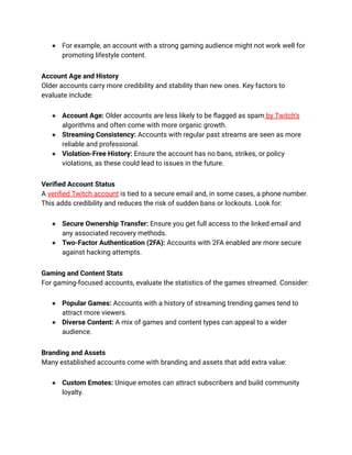 Buy Twitch Account - 100% Verified Accounts | PDF