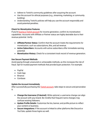 Buy Twitch Account - 100% Verified Accounts | PDF