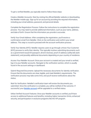 How to Buy Verified Neteller Account Fast in 2024 | PDF