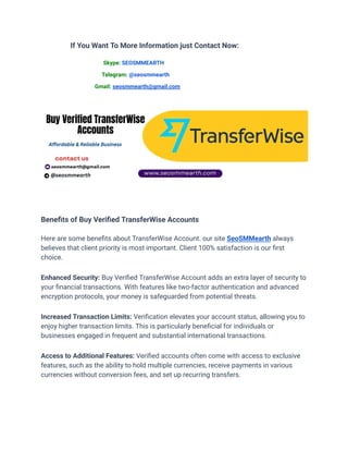 3 Simple Steps To Buy Verified TransferWise Account In 2024 | PDF
