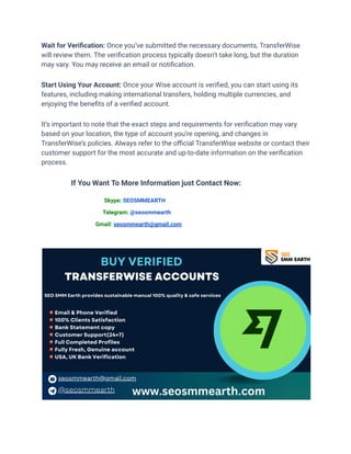 How to Buy Verified TransferWise Account in 5 Easy Steps | PDF