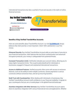 Super Easy Ways To Buy Verified TransferWise Accounts | PDF