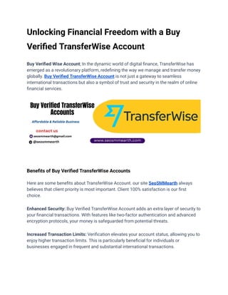 In The World To Buy Verified TransferWise Accounts | PDF