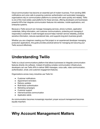 Buy Verified Twilio Accounts for SMS and Voice Solutions | PDF