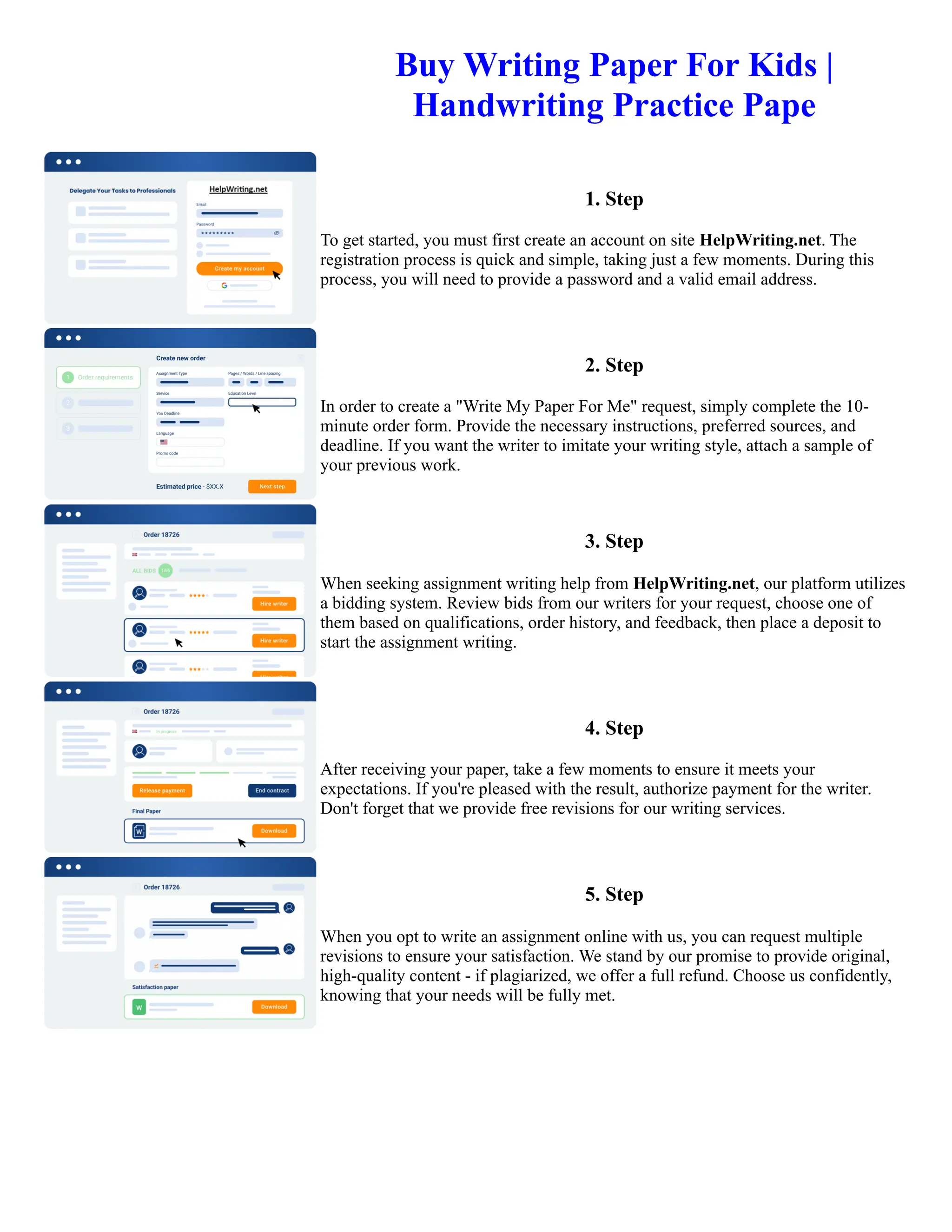 Buy Writing Paper For Kids Handwriting Practice Pape | PDF