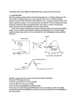 Buzdolabının Elektrik Devresi ve Kullanılan Elemanlar | DOC