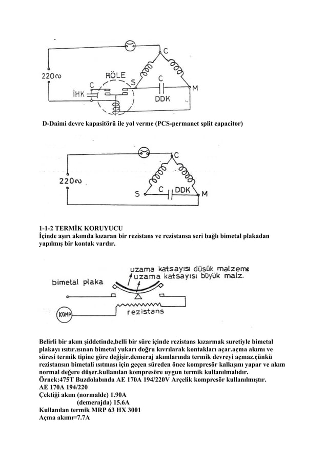 Buzdolabının Elektrik Devresi ve Kullanılan Elemanlar | DOC