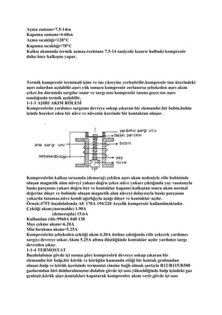 Buzdolabının Elektrik Devresi ve Kullanılan Elemanlar | DOC