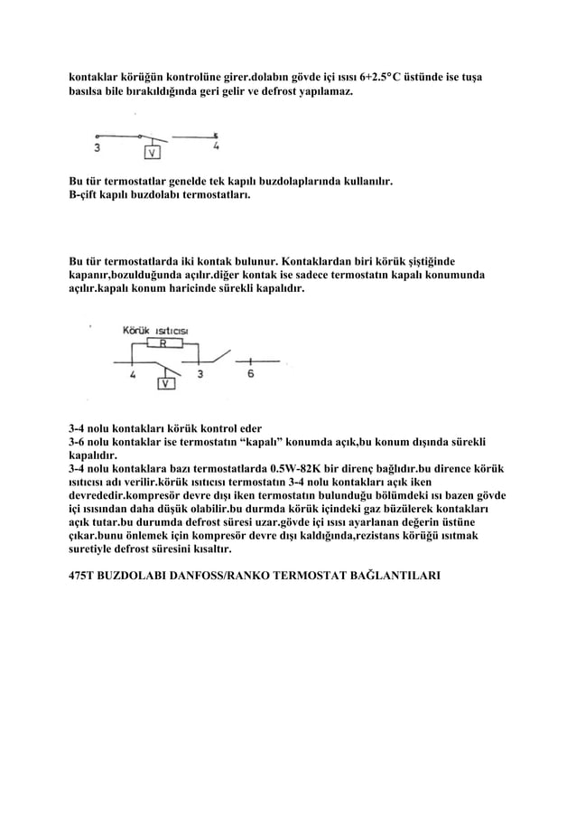 Buzdolabının Elektrik Devresi ve Kullanılan Elemanlar | DOC