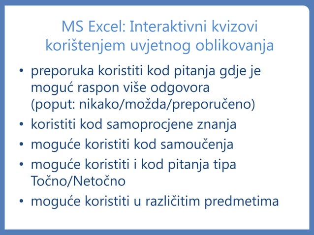 Ivica Buzov - Kvizovi u Excelu | PPT