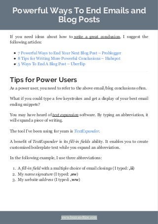 Powerful Ways To End Emails and Blog Posts | PDF