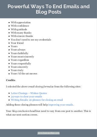 Powerful Ways To End Emails and Blog Posts | PDF