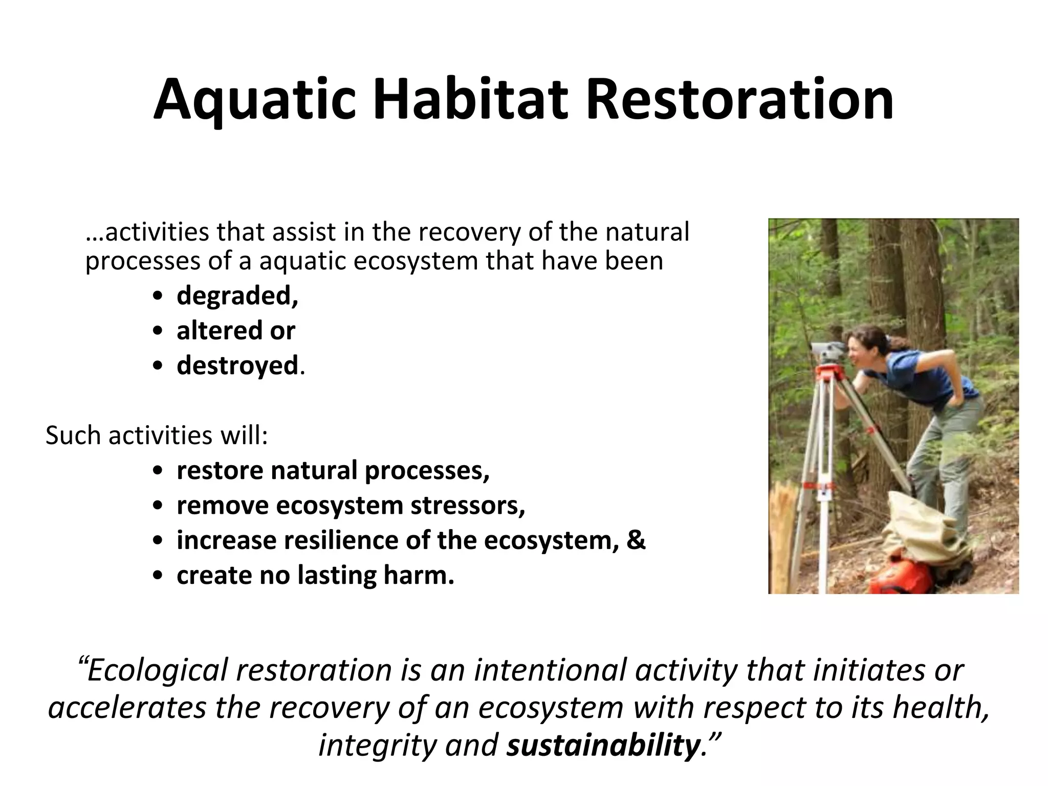 Aquatic Ecosystem Restoration in Massachusetts | PPT