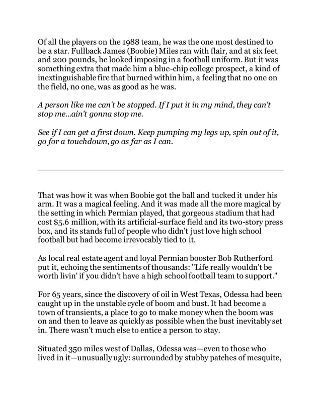 Buzz bissinger friday night lights | PDF