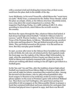 Buzz bissinger friday night lights | PDF