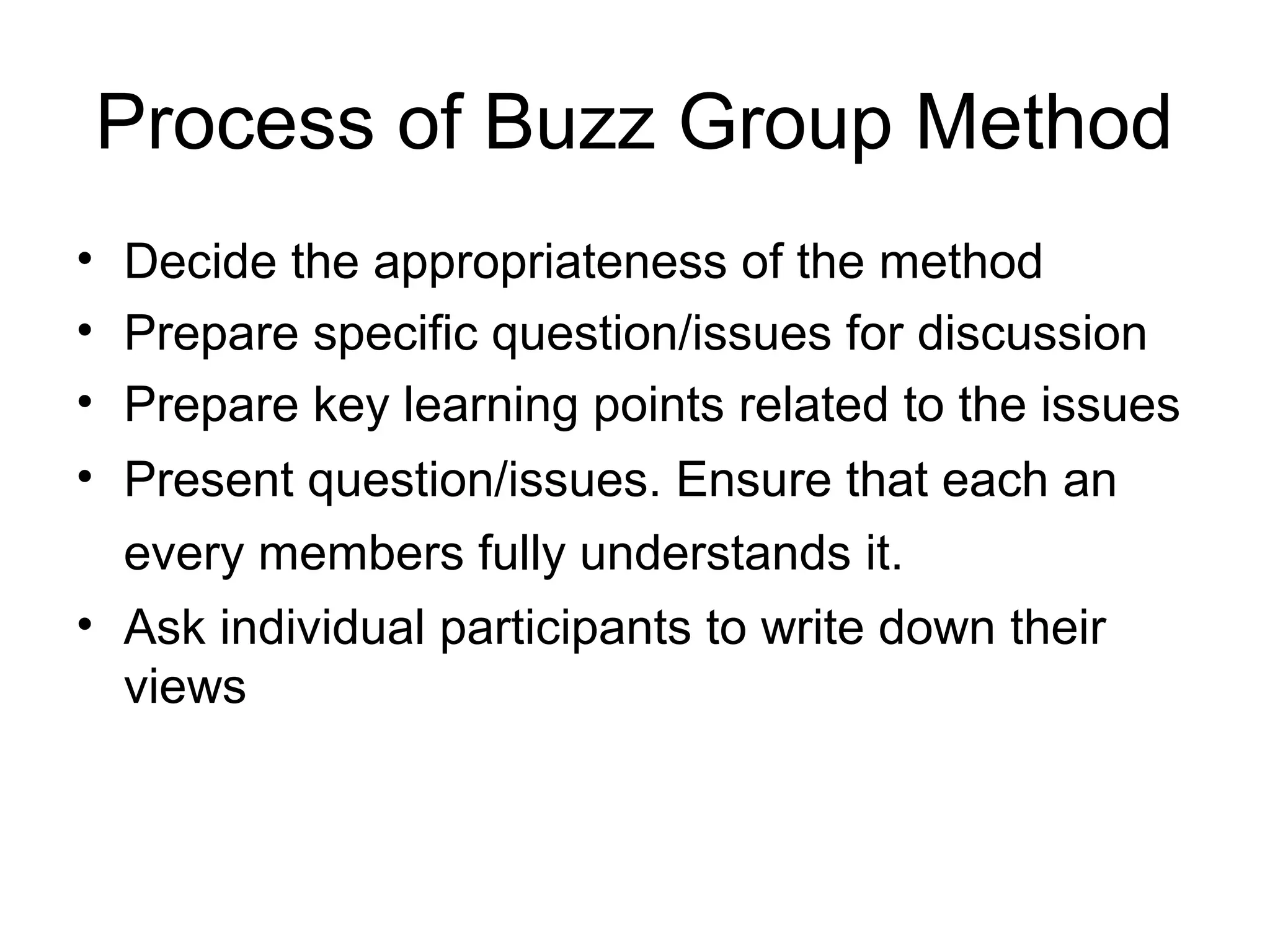 Buzz group method (ppp) | PPT