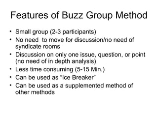 Buzz group method (ppp) | PPT