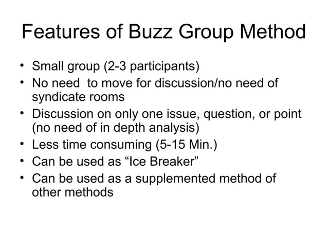 Buzz group method (ppp) | PPT