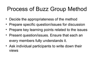 Buzz group method (ppp) | PPT