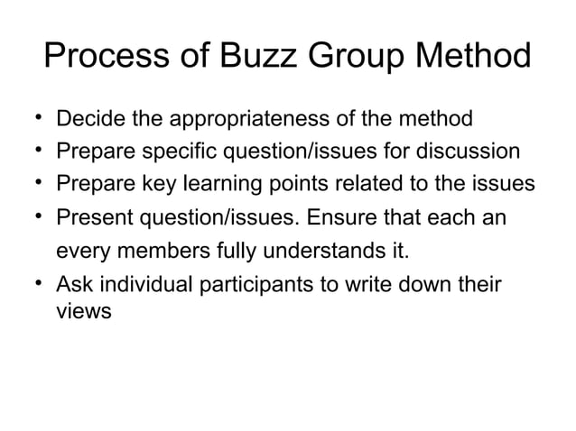 Buzz group method (ppp) | PPT