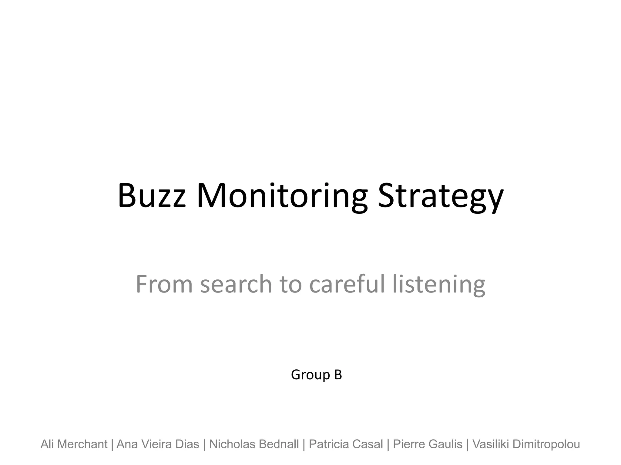 Buzz Monitoring Strategy | PPT