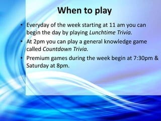Buzztime trivia | PPTX