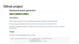 Buzzword poem generator in Python | PPT