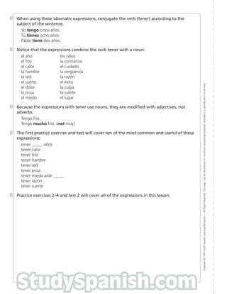 tener expressions | PDF