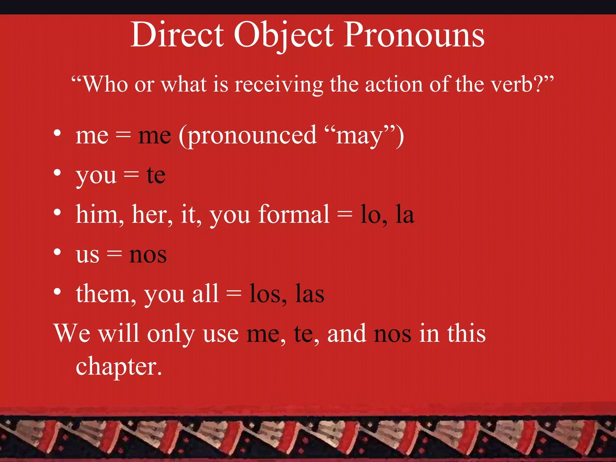 Direct object pronouns 2 | PPT