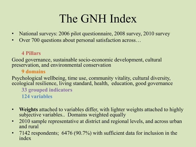 Gross National Happiness (GNH) in Bhutan | PPTX