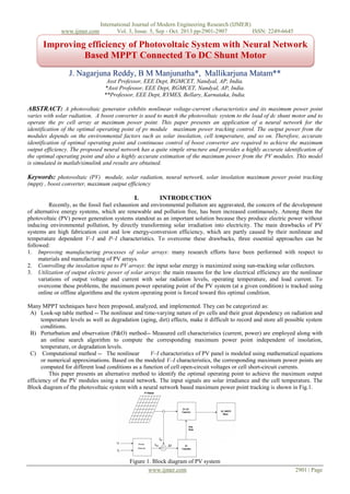 Improving efficiency of Photovoltaic System with Neural Network Based ...