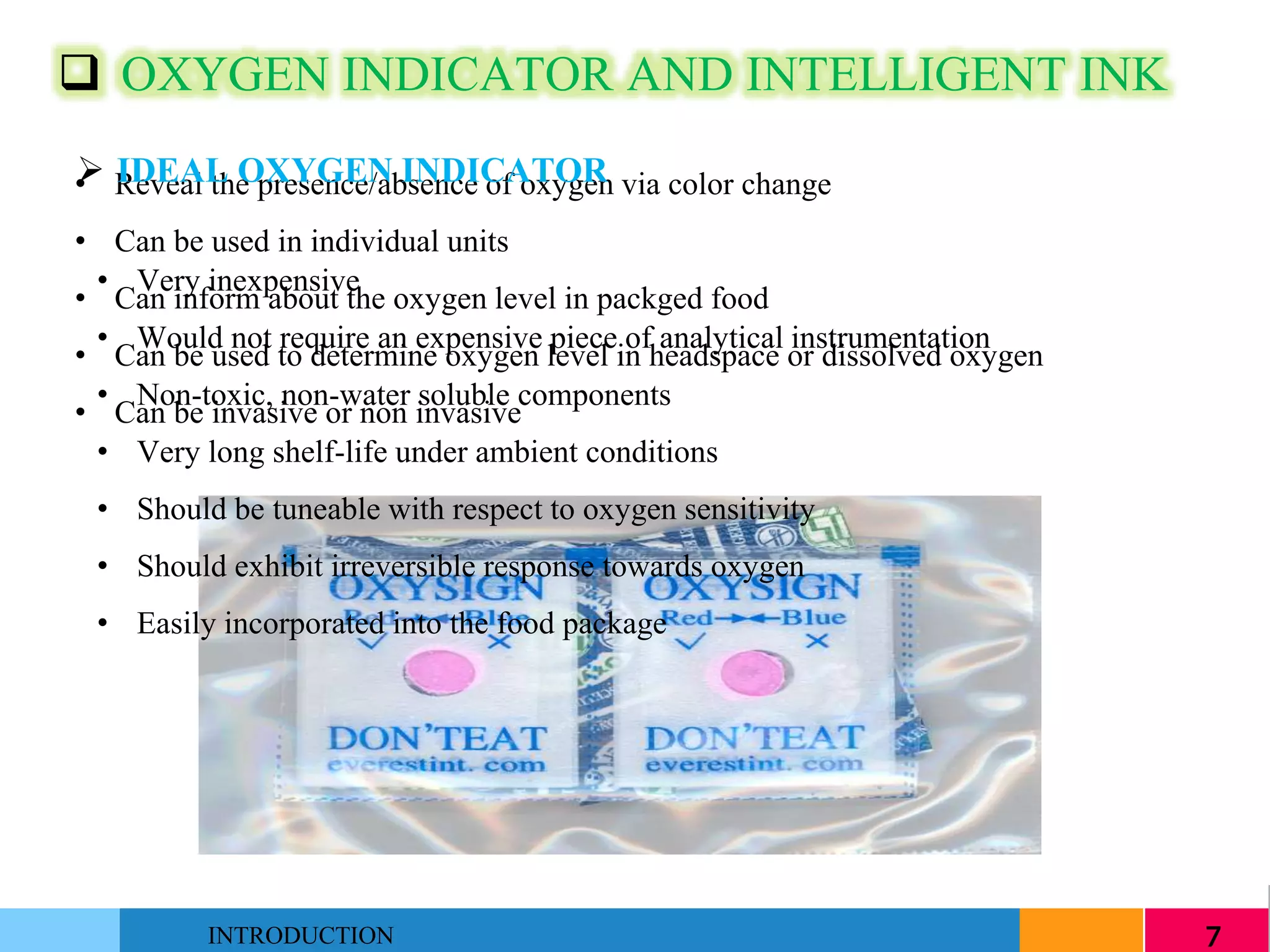 Oxygen Indicators and Intelligent Inks | PPT