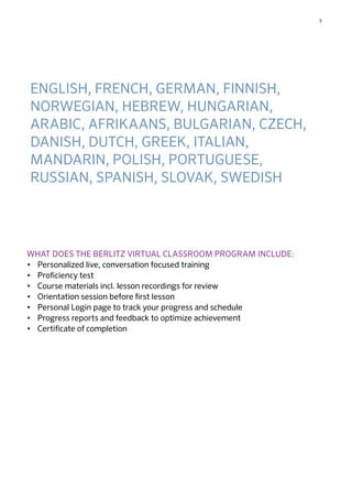 Berlitz Virtual Classroom - Brochure 2014 | PDF