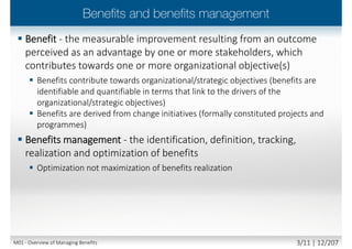 Managing Benefits - Foundation | PPT
