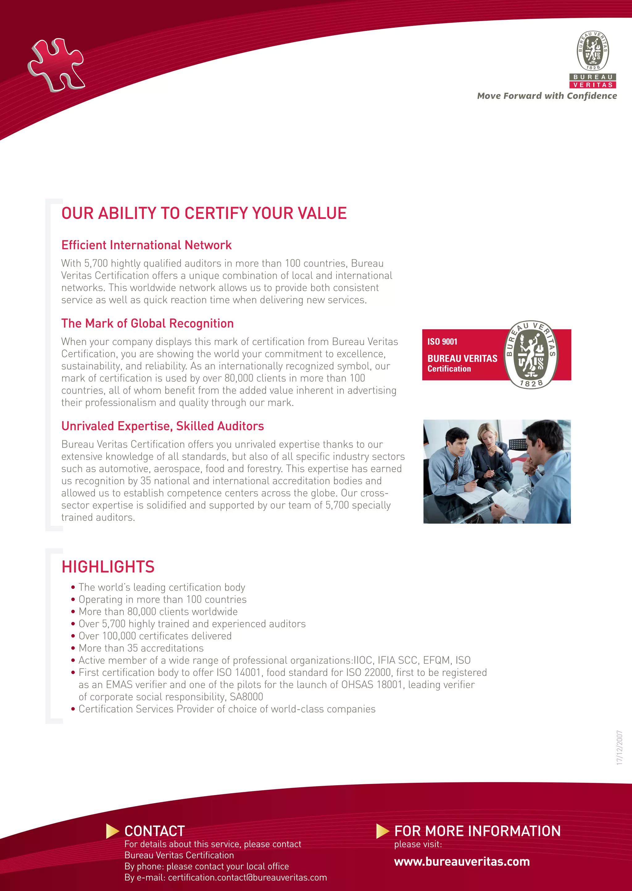 BUREAU VERITAS: CERTIFICATION PROFILE | PDF
