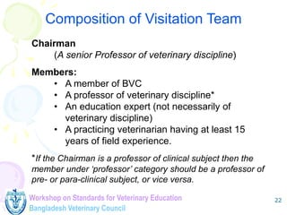 Workshop on BVC Standard for Veterinary Education | PPT