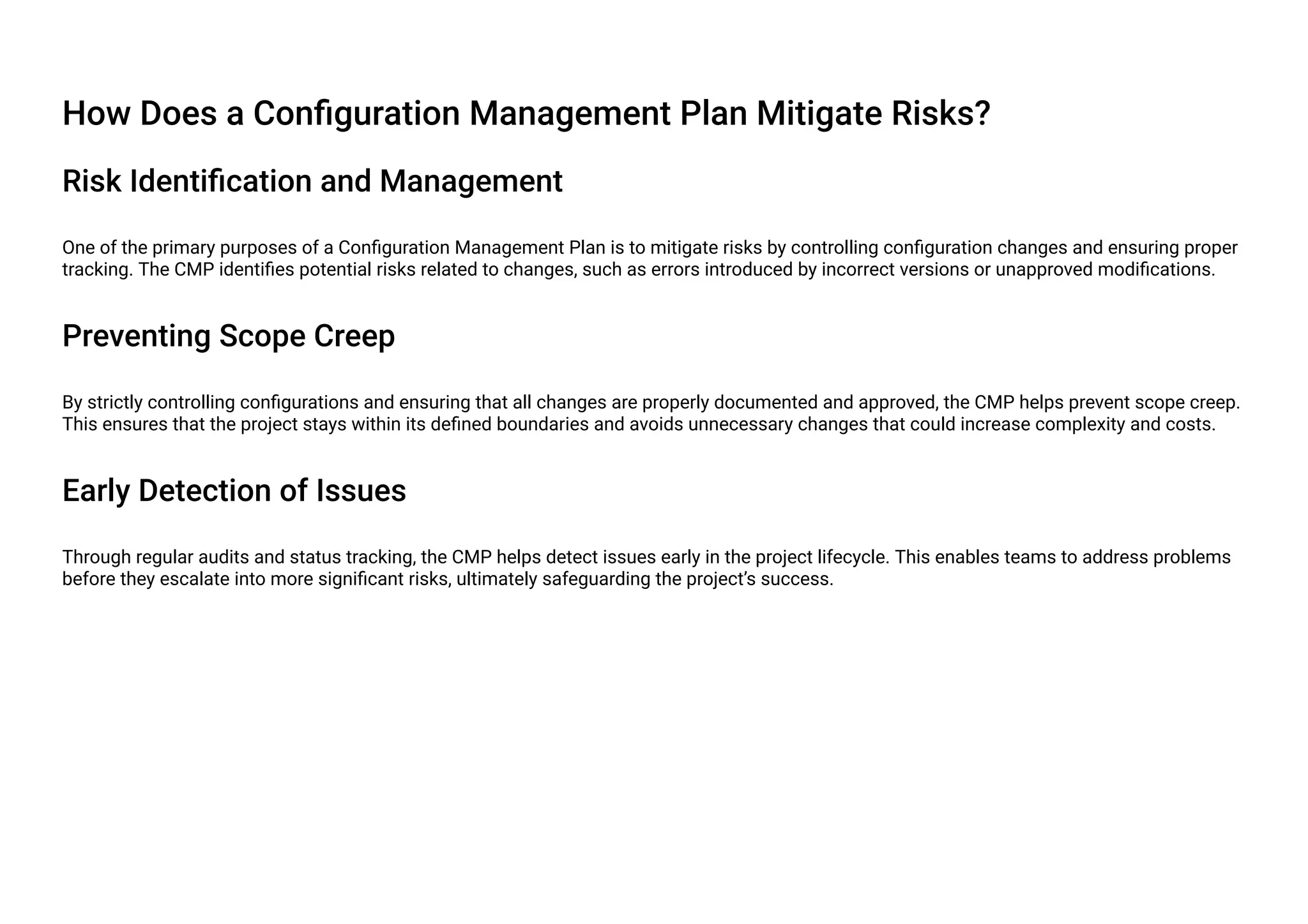 How Does a Configuration Management Plan Mitigate Risks? | PDF