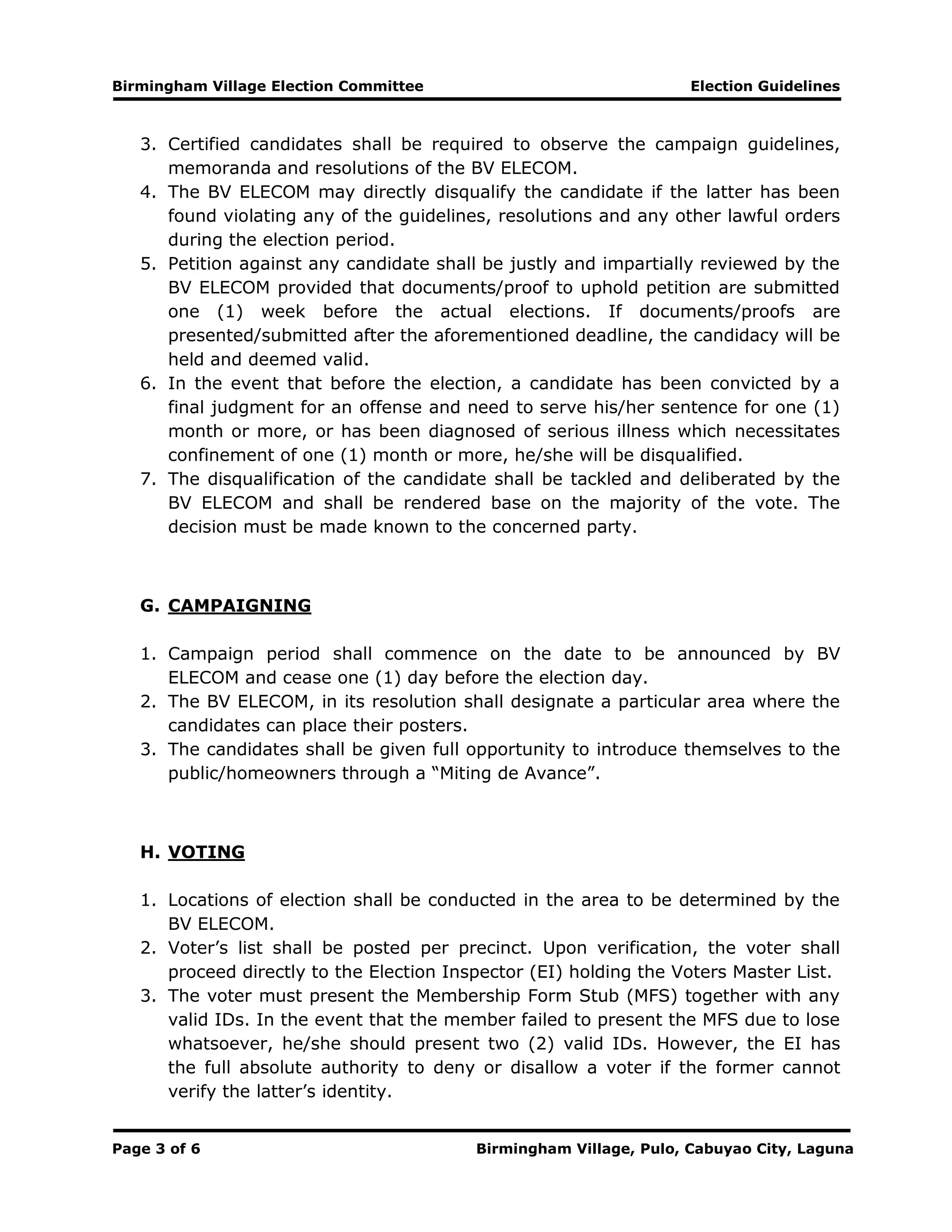 BVELECOM Final Election Guidelines 2013 | DOCX