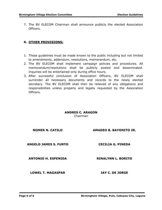 BVELECOM Final Election Guidelines 2013 | DOCX