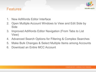 New AdWords Editor - bulk editing tools from Google AdWords | PPTX