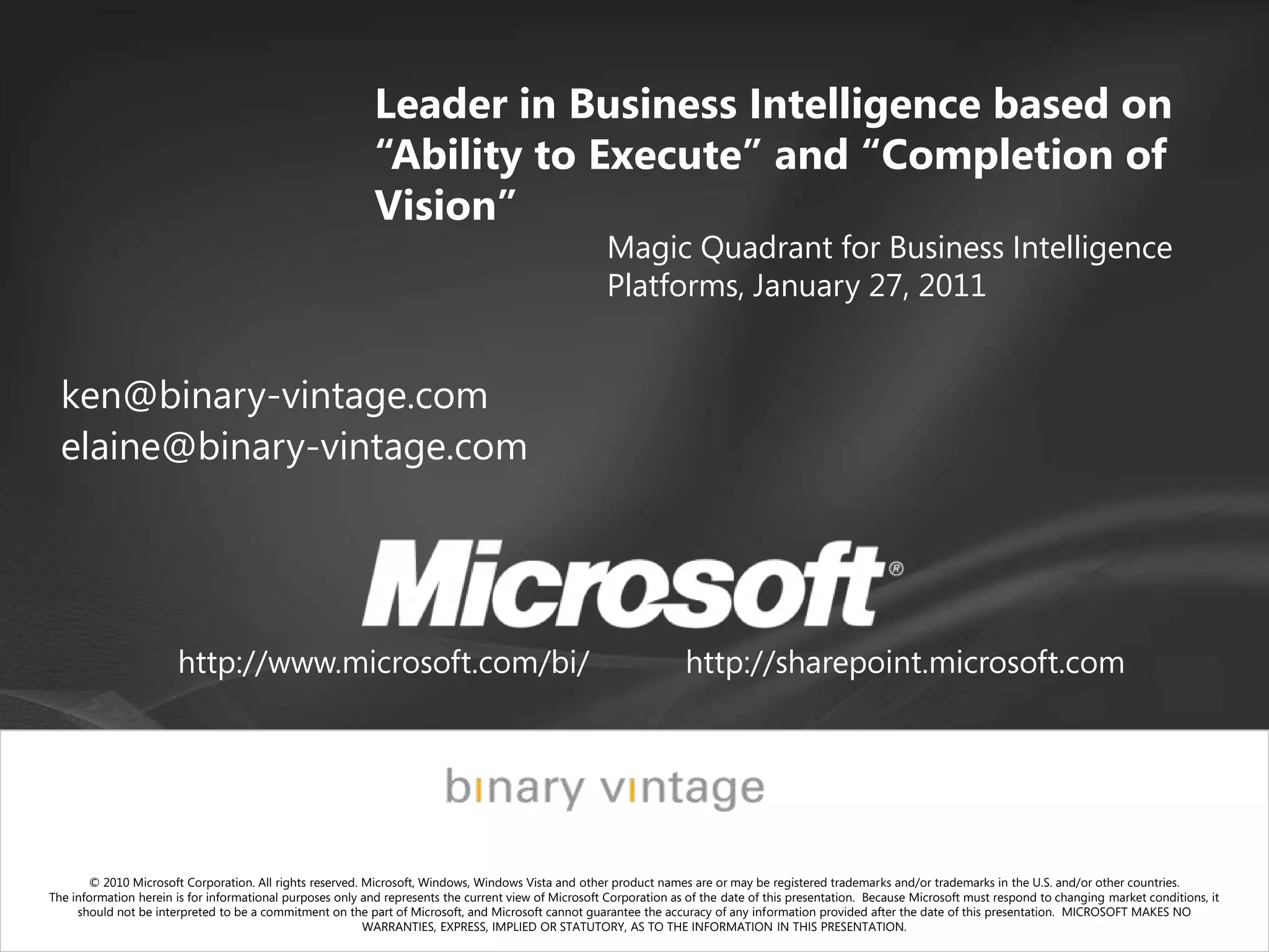 Microsoft Business Intelligence - Practical Approach & Overview | PPTX ...