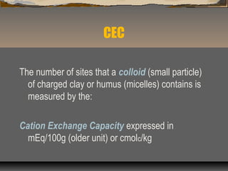 Cation exchange capacity | PPT